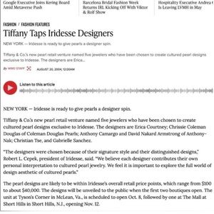 Iridesse | Jewelry | Tiffany Co Iridesse Natural Pearls And Silver ...